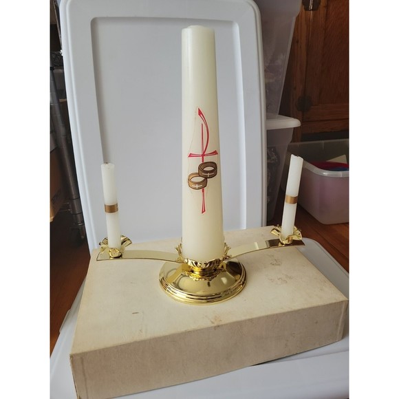 Vintage | Accents | Vintage Retro Wedding Unity Candle Candelabra Set ...